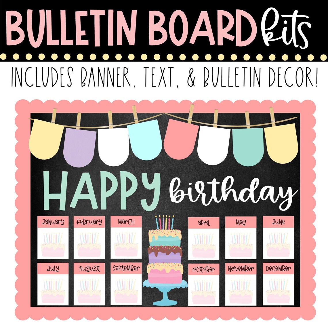 BULLETIN BOARD KIT- Happy Birthday Display | Positive Classroom ...