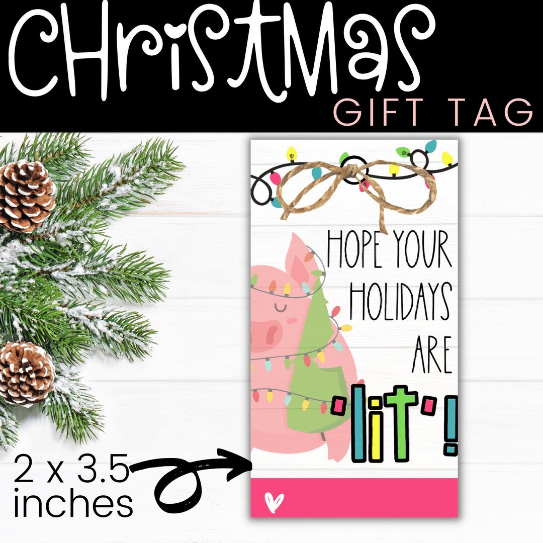 CHRISTMAS GIFT TAGS - Hope Your Holidays Are Lit | Printable Holiday ...