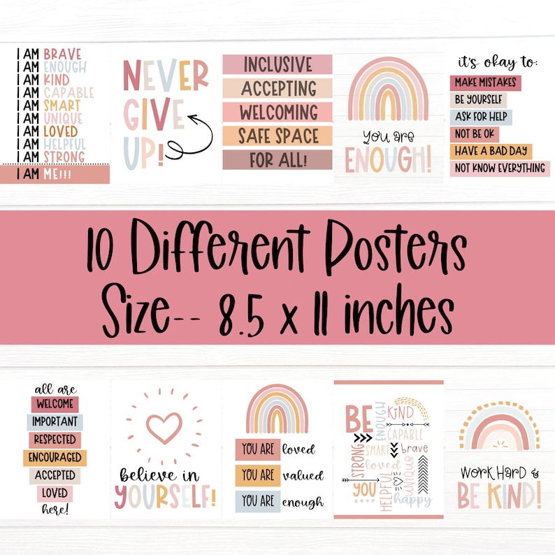 BULLETIN BOARD KITS - Motivational Boho Posters | Classroom Décor ...