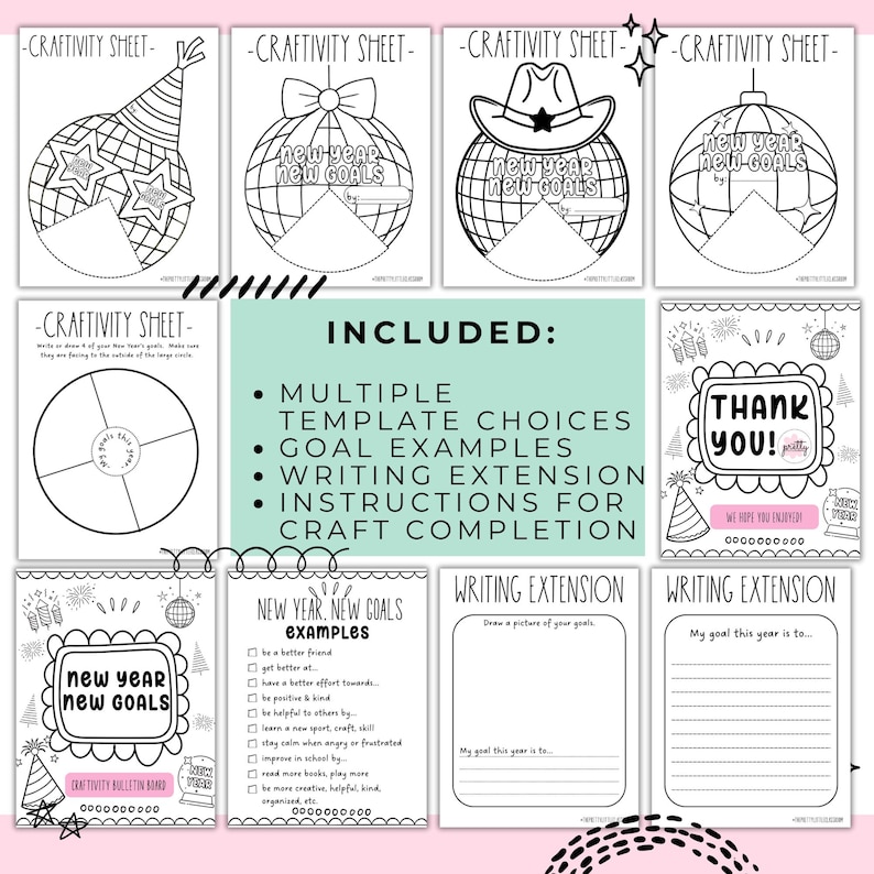 New Year New Goals - Writing Craft - New Year Writing Activity for ...