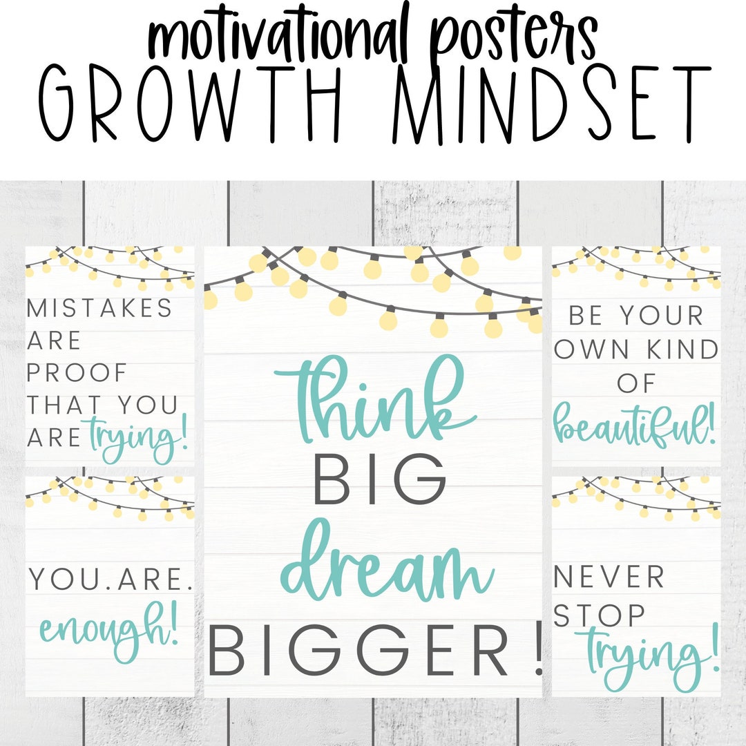 CLASSROOM DECOR | Growth Mindset Motivational Posters | Farmhouse ...