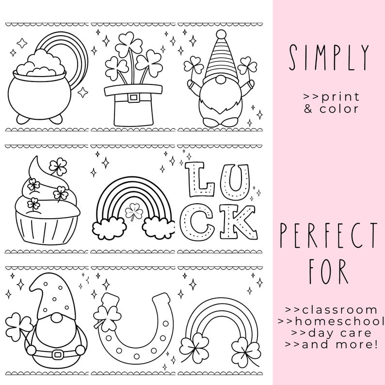 Coloring Pages Kit - March Fun | Printable St. Patrick's Day Holiday ...