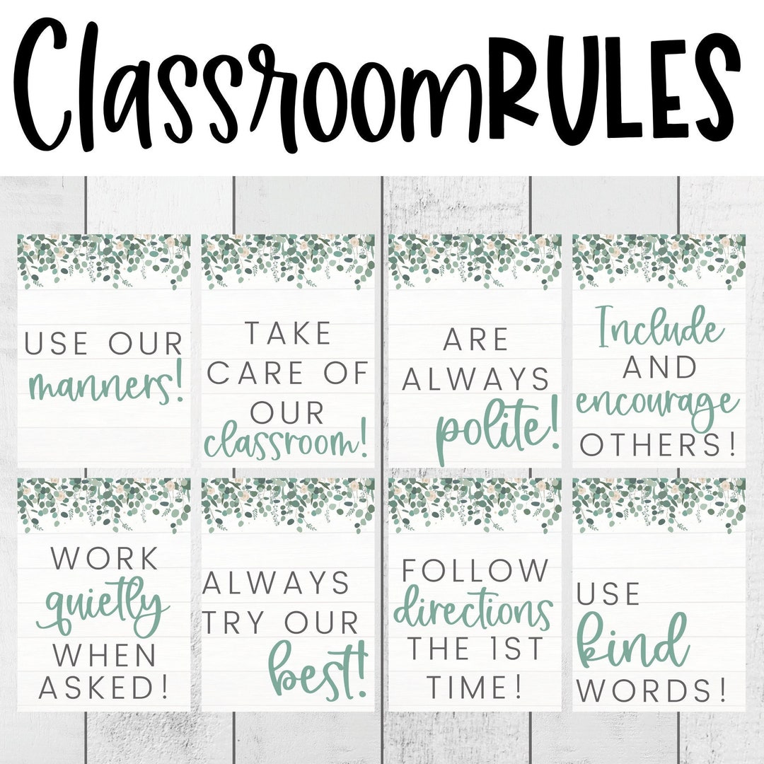 CLASSROOM DECOR Classroom Rules & Expectations FARMHOUSE Theme ...