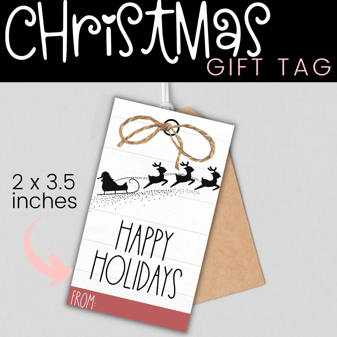 CHRISTMAS GIFT TAGS - Happy Holidays | Printable Holiday Season Tag ...