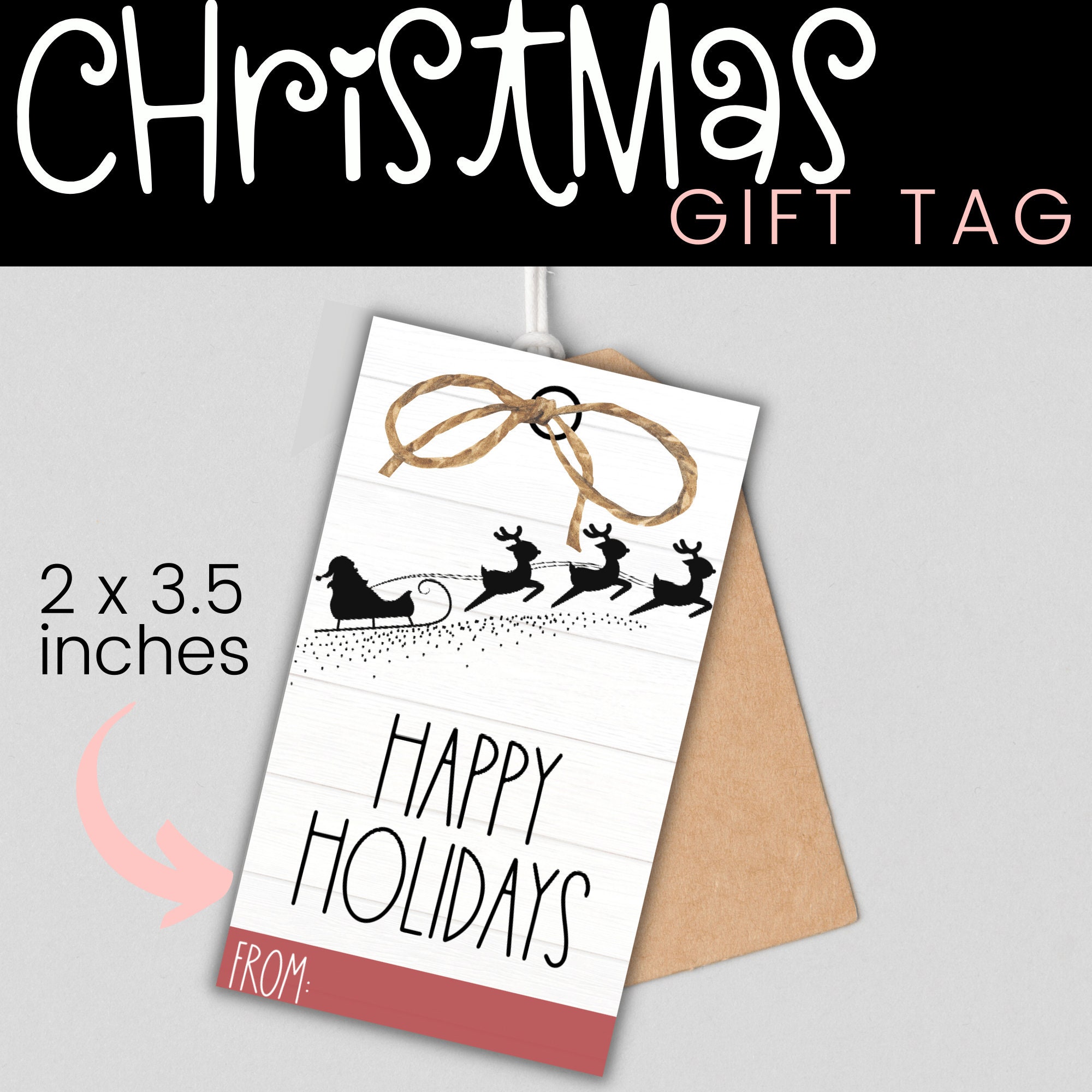 CHRISTMAS GIFT TAGS - Happy Holidays | Printable Holiday Season Tag ...