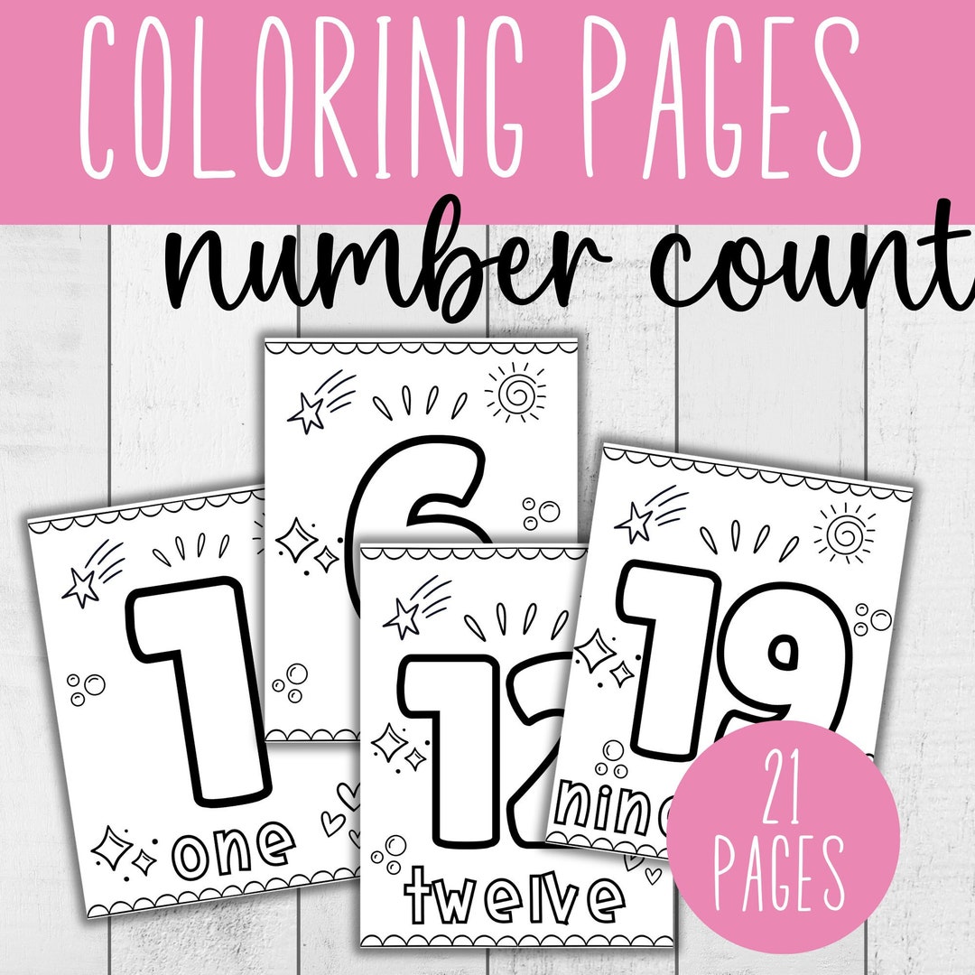 Coloring Pages Kit - Number Count | 21 Printable Numbers Coloring Pages ...