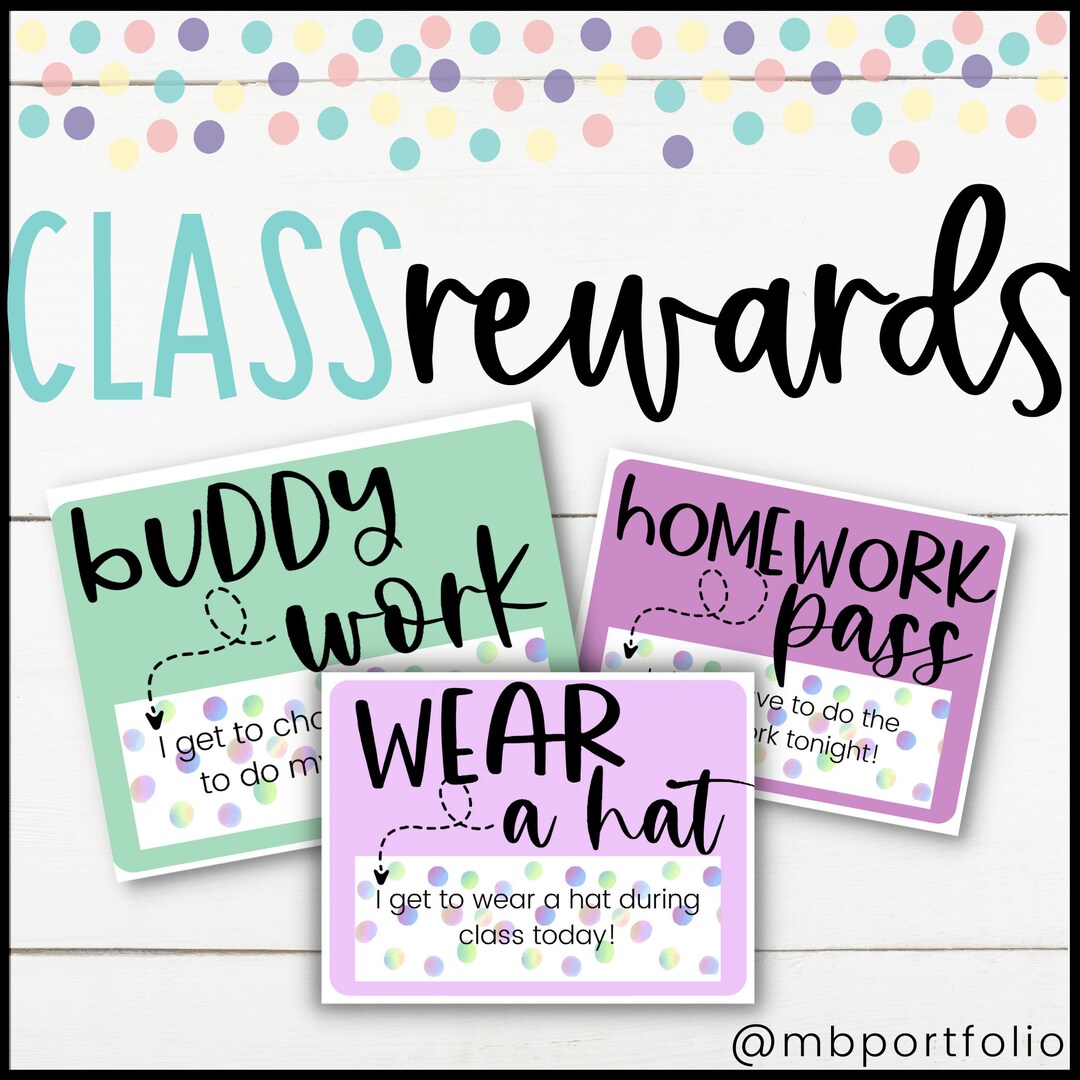 CLASSROOM MANAGEMENT Classroom Reward Coupons Pastels - Etsy