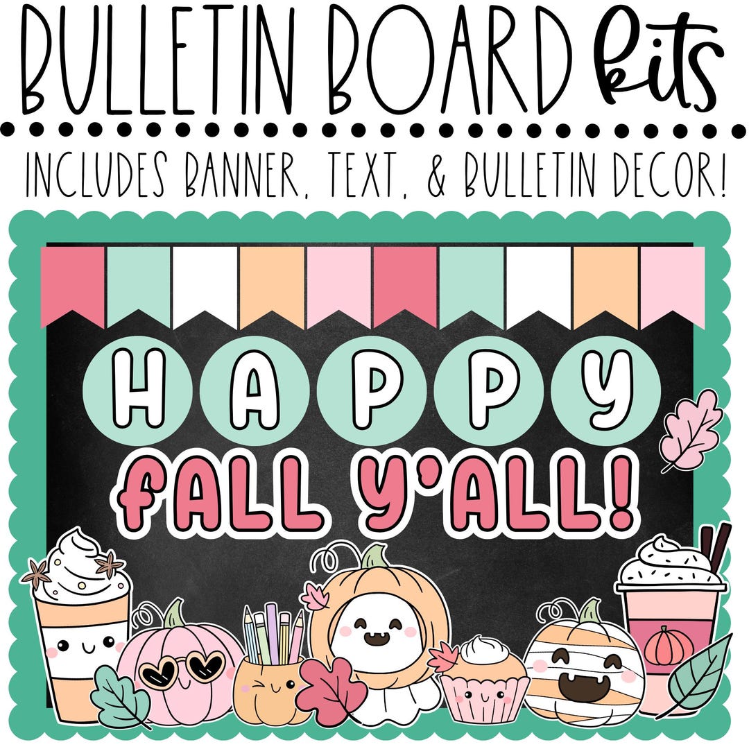 Happy Fall Y'all Bulletin Board Kit - Fall Classroom Decor - Autumn ...