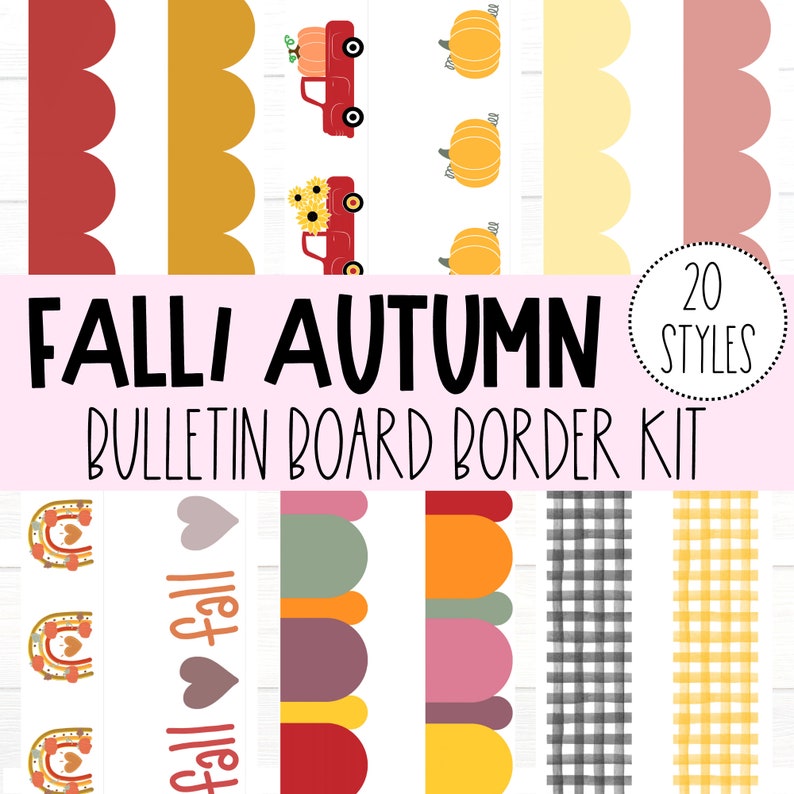 BULLETIN BOARD BORDERS - Fall Autumn Collection | Classroom Bulletin ...