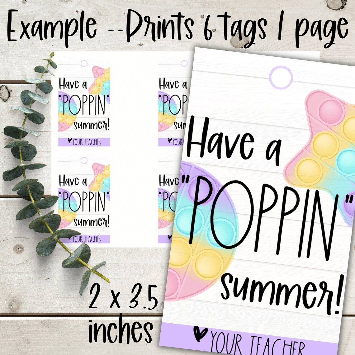 STUDENT GIFT TAGS Have a Poppin Summer End of Year Gift - Etsy