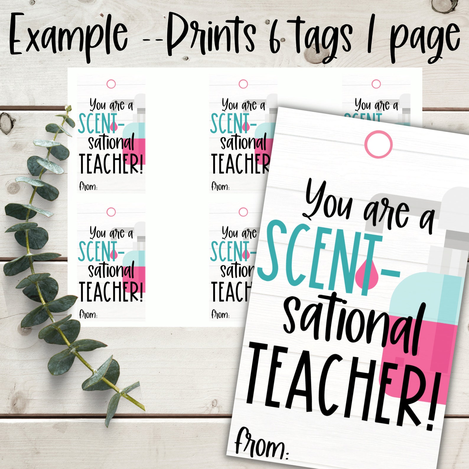 TEACHER GIFT TAGS You Are a Scent-sational Teacher Teacher - Etsy