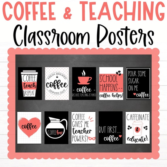 BULLETIN BOARD KITS Coffee Inspired Staffroom Posters - Etsy