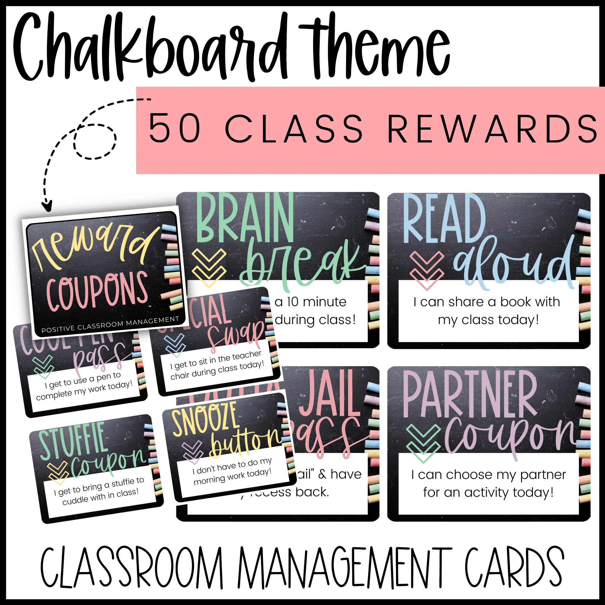 CLASSROOM MANAGEMENT | Classroom Reward Coupons | Chalkboard Theme ...