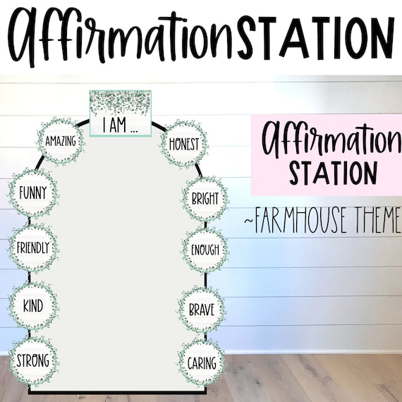 Affirmation Station Farmhouse THEME Positive Student - Etsy