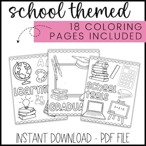 Coloring Pages Kit - School Fun | 18 Printable School Coloring Pages ...