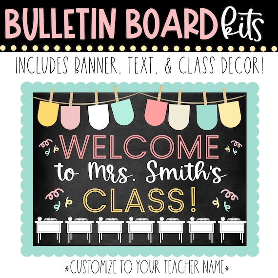 BULLETIN BOARD KIT Welcome to teacher Class Back to - Etsy