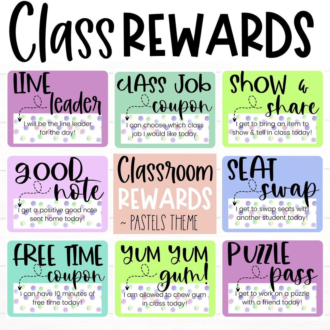CLASSROOM MANAGEMENT | Classroom Reward Coupons | Pastels Theme ...