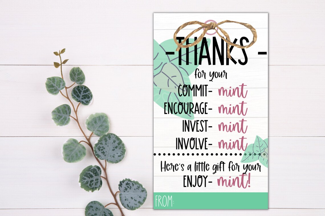 TEACHER GIFT TAGS Thanks for Your Commitment Involvement - Etsy