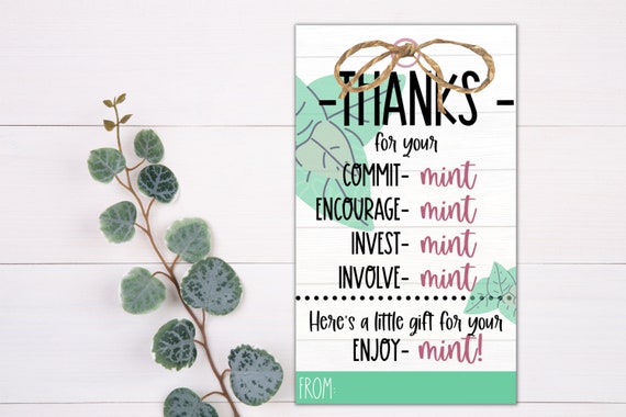 TEACHER GIFT TAGS Thanks for Your Commitment Involvement - Etsy