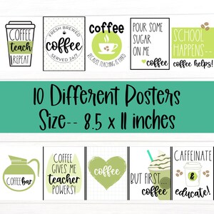 BULLETIN BOARD KITS Coffee Inspired Staffroom Posters Teachers Lounge ...