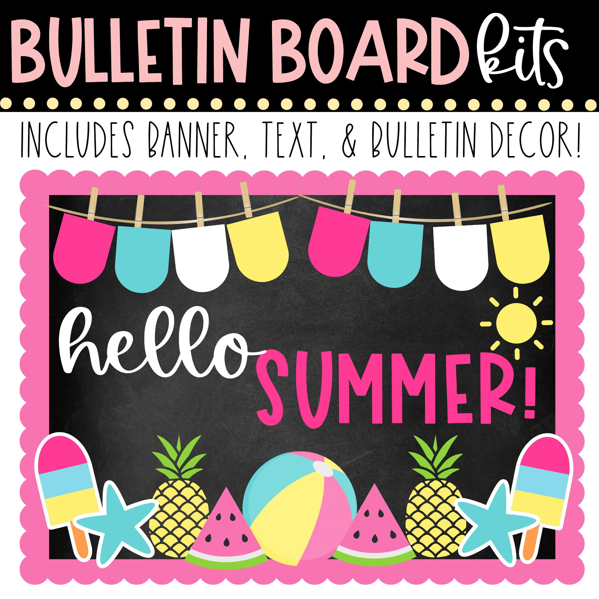 BULLETIN BOARD KIT Hello Summer End of School Year June - Etsy Canada