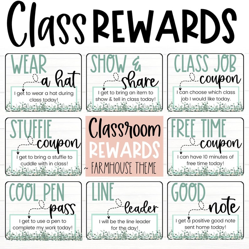 CLASSROOM MANAGEMENT Classroom Reward Coupons FARMHOUSE - Etsy