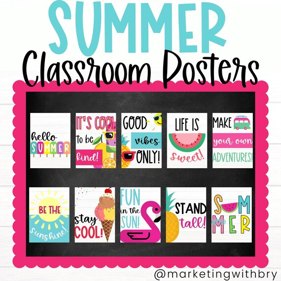 BULLETIN BOARD KITS Cute Summer Posters Classroom Décor - Etsy