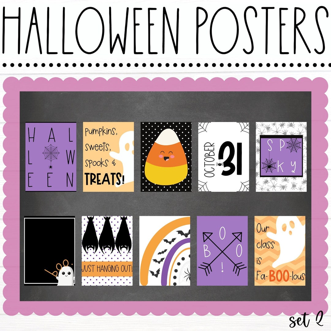 BULLETIN BOARD KITS - Halloween Classroom Posters | Set 2 | Classroom ...