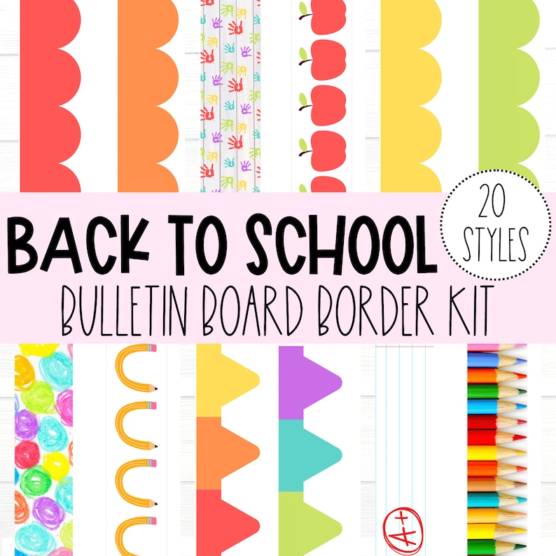 BULLETIN BOARD BORDERS Back to School Collection Classroom - Etsy