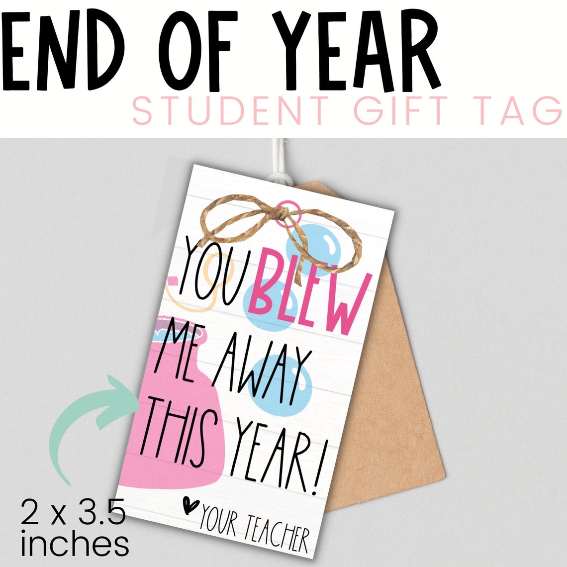 STUDENT GIFT TAGS - You Blew Me Away This Year | End of Year Gift ...