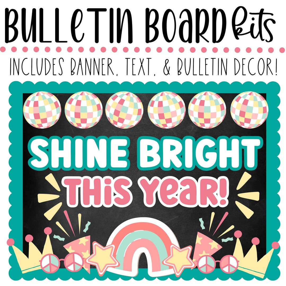 BULLETIN BOARD KIT- Shine Bright This Year | Happy New Years ...