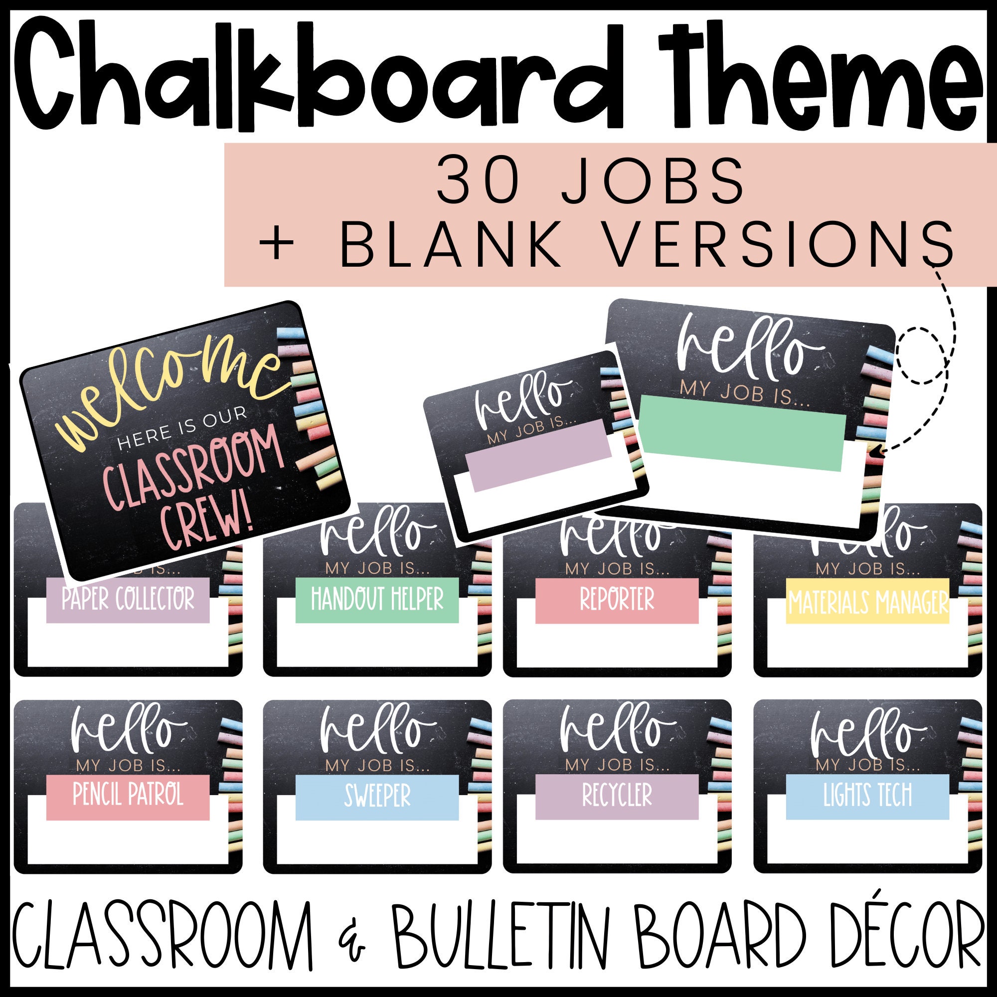 CLASSROOM MANAGEMENT - Classroom Student Jobs | CHALKBOARD Theme ...