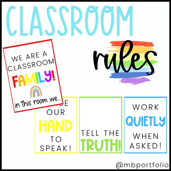 CLASSROOM DECOR Classroom Rules & Expectations RAINBOW | Etsy