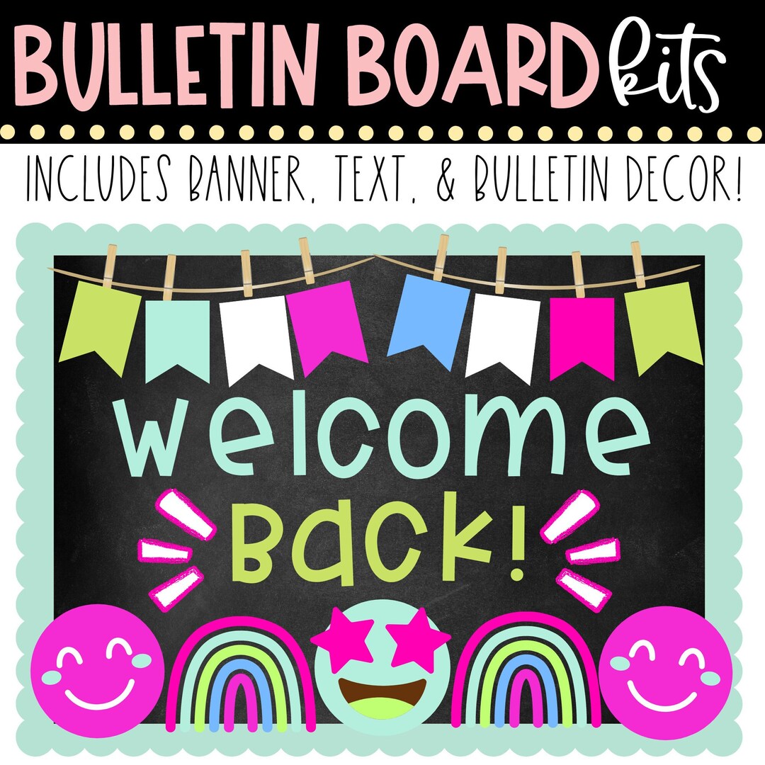 BULLETIN BOARD KIT Welcome Back Back to School Classroom Décor Bulletin ...