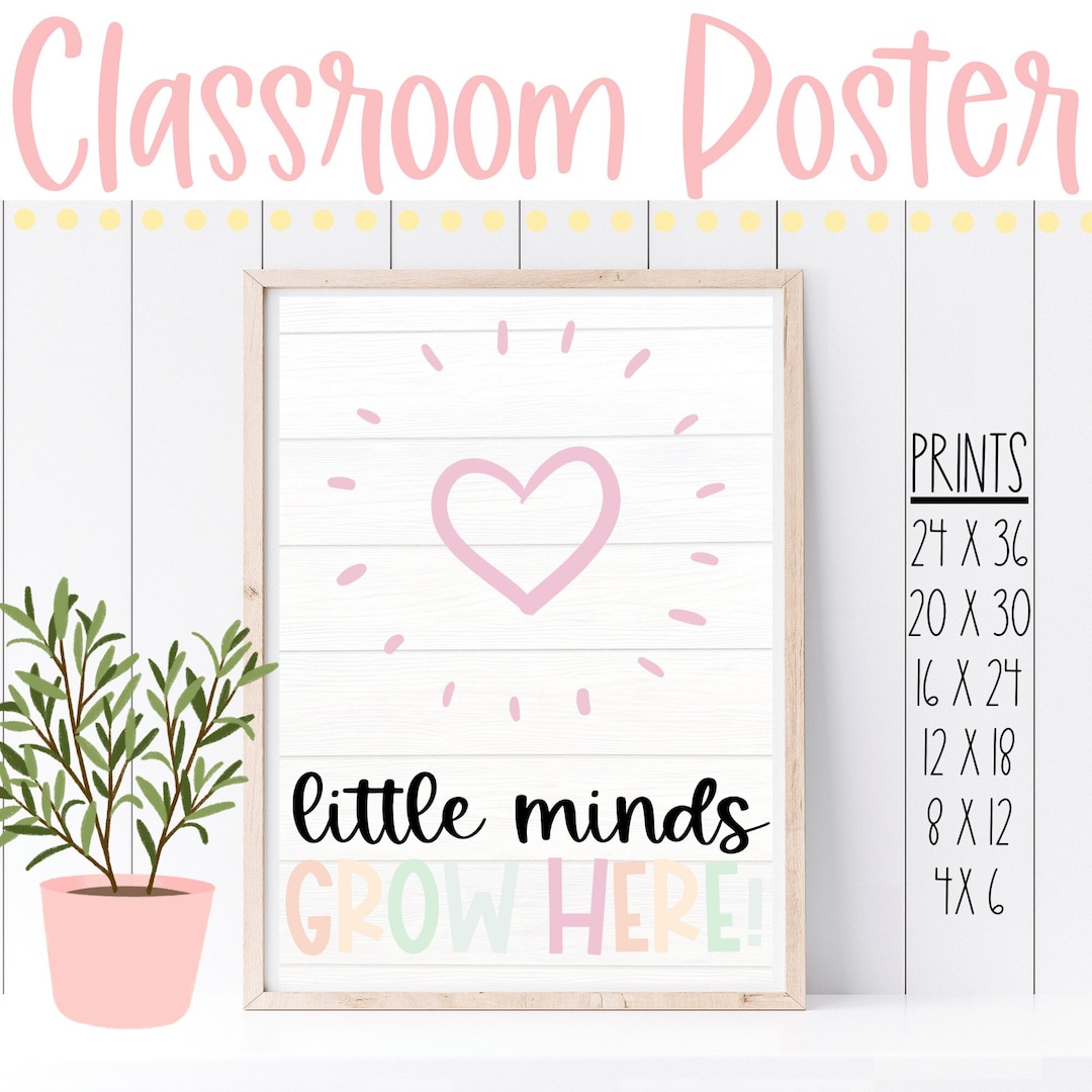 Classroom Poster Little Minds Grow Here Motivational - Etsy