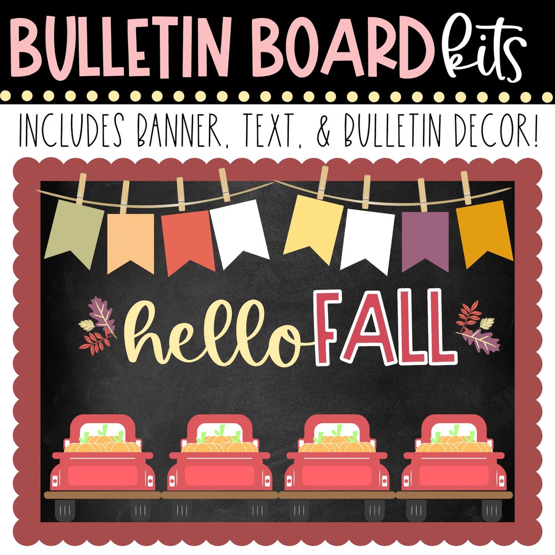 BULLETIN BOARD KIT Hello Fall Fall Autumn Season Classroom Décor ...