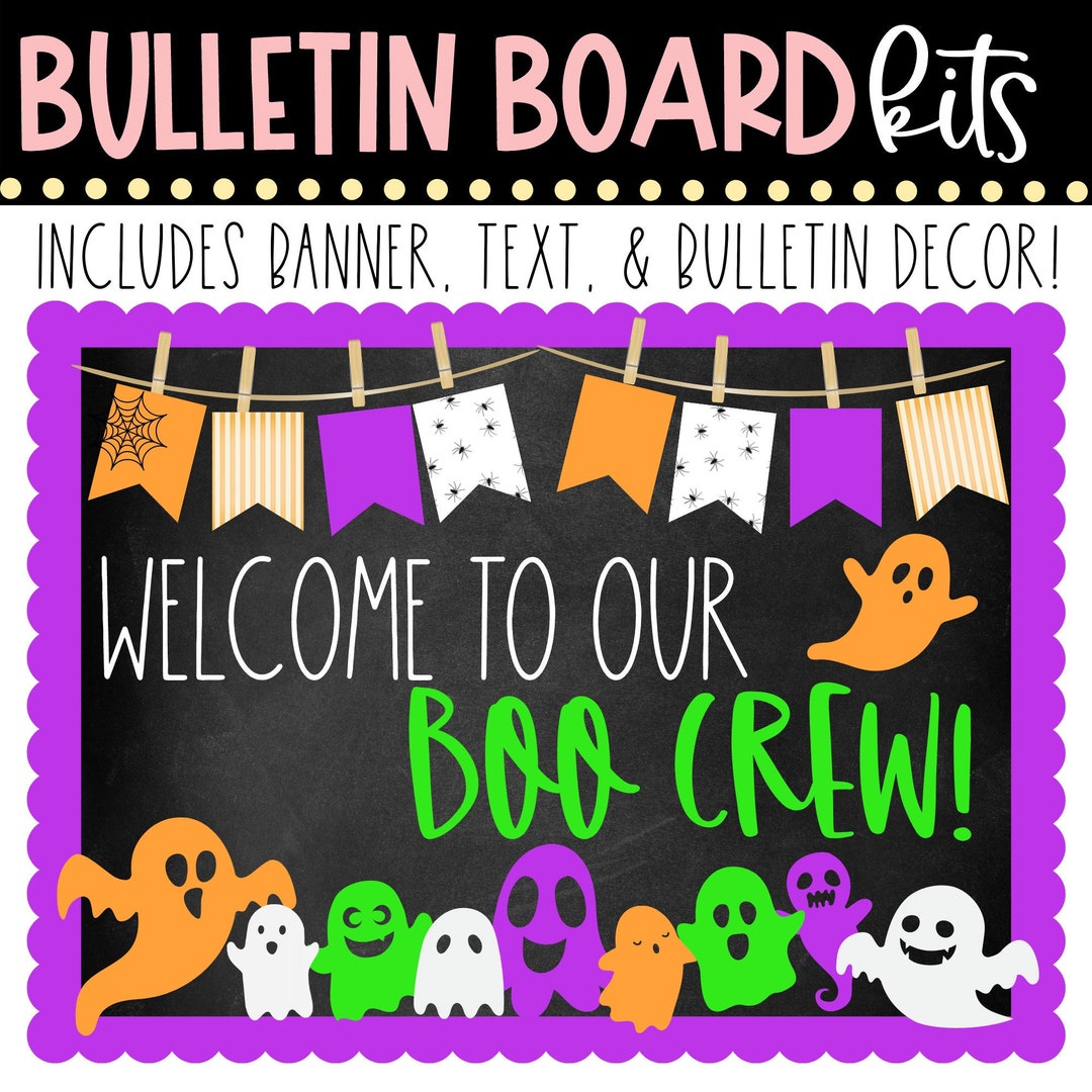 BULLETIN BOARD KIT Welcome to the Boo Crew Halloween Fall Autumn Season ...
