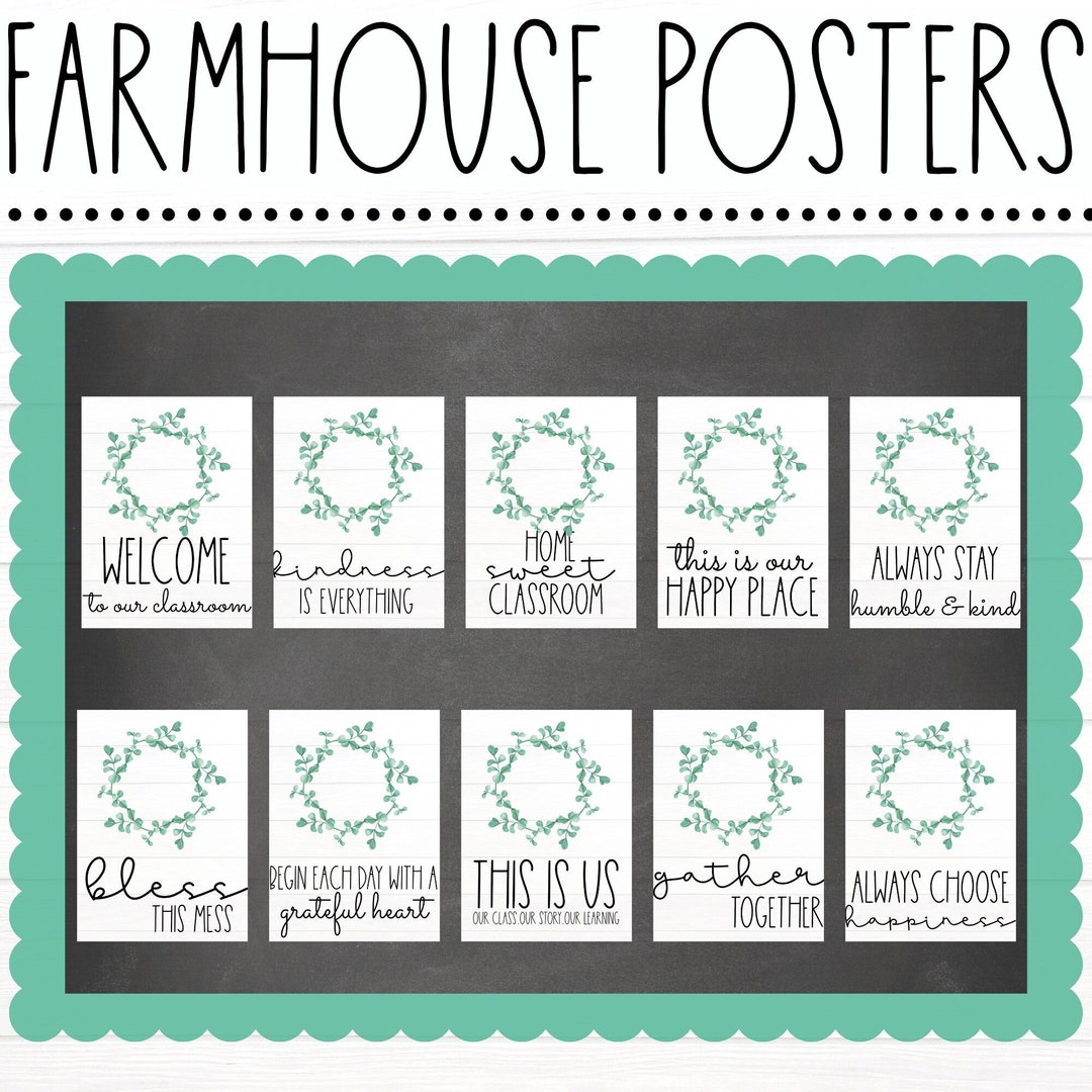 BULLETIN BOARD KITS - Farmhouse Quote Posters | Classroom Décor ...