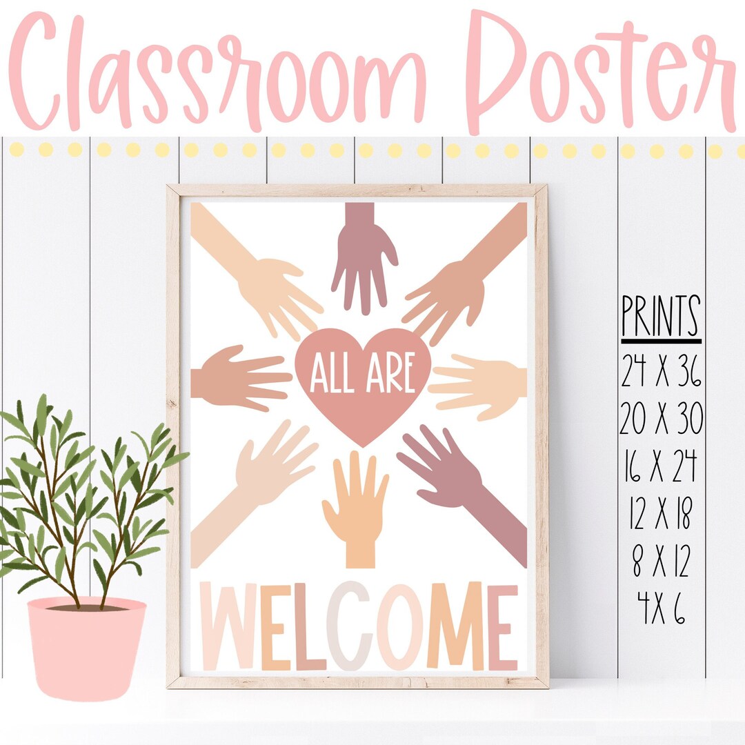 Classroom Poster | All Are Welcome | Safe Space | Inclusive Poster ...