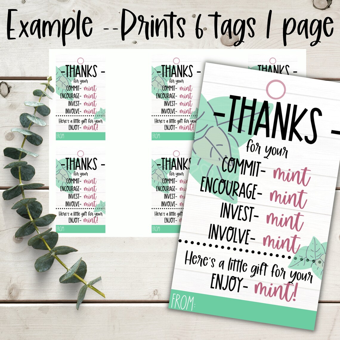 TEACHER GIFT TAGS Thanks for Your Commitment Involvement - Etsy