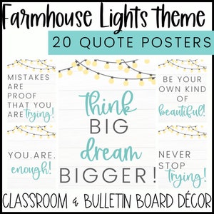 CLASSROOM DECOR | Growth Mindset Motivational Posters | Farmhouse ...