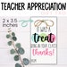 TEACHER GIFT TAGS It Was a Treat Being in Your Class Teacher Tag ...
