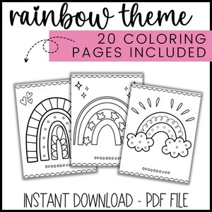 Coloring Pages Kit - Rainbow Fun | 20 Printable Rainbow Coloring Pages ...
