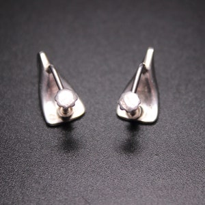 Georg Jensen Earrings by Edvard Kindt-larsen Modernist Danish Sterling Silver Screw-back ...