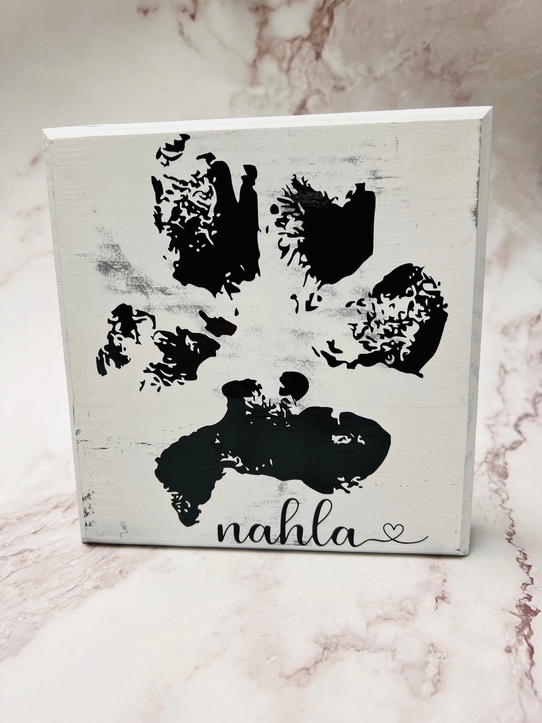 Custom Pet Paw Print Block - Etsy