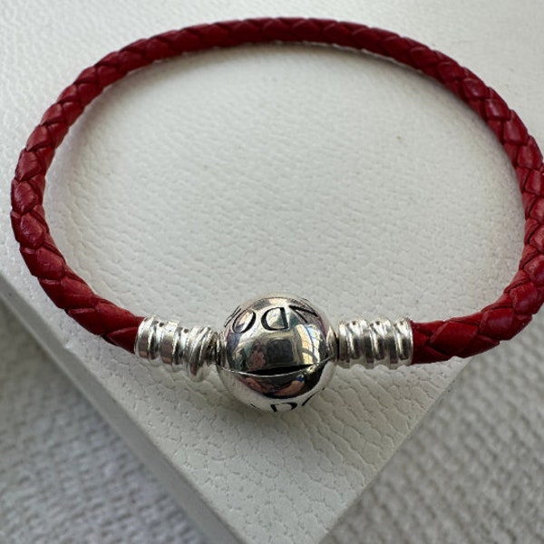 Red Leather Bracelet - Etsy