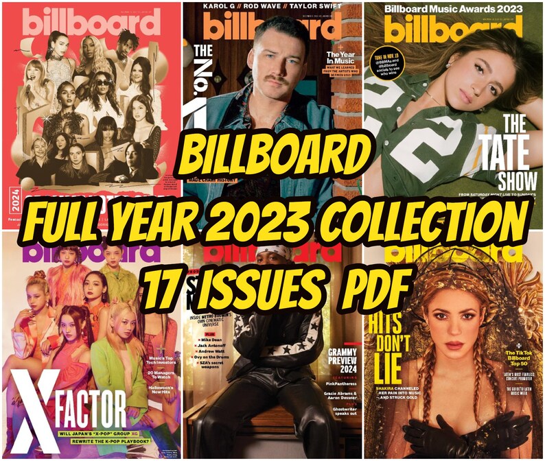 Billboard Magazine 2023 Full Year Complete 17 Back Issues Instant ...