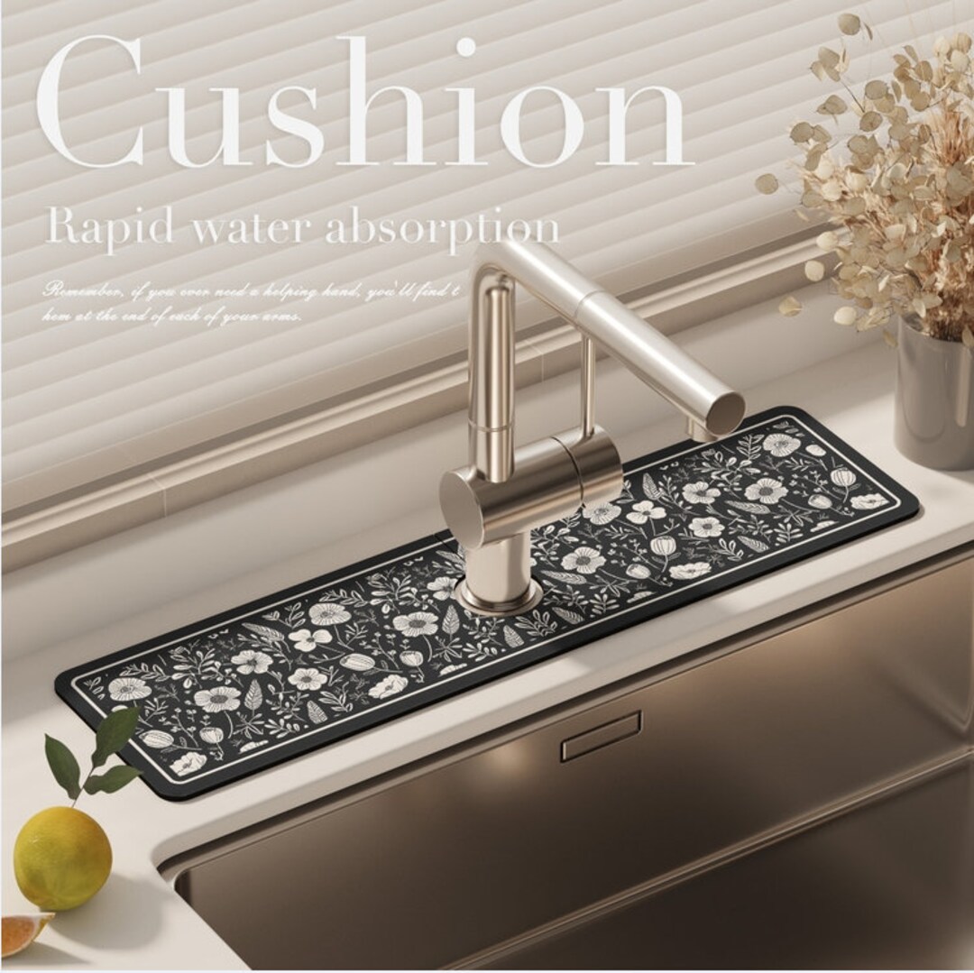 Personalized Faucet Drip Catcher Faucet Absorbent Mat Kitchen Faucet ...