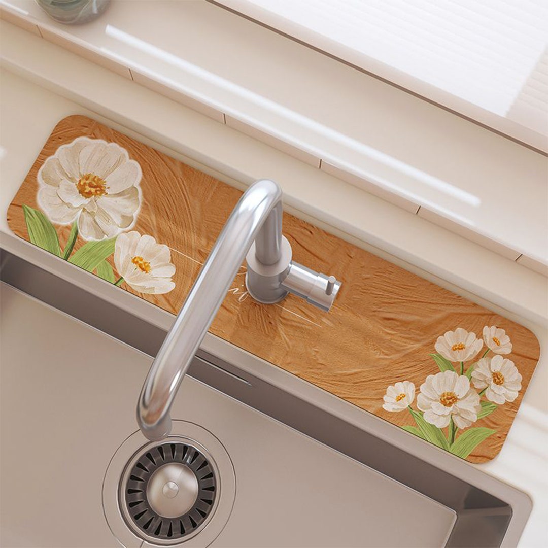 Personalise Kitchen Farmhouse Faucet Splash Guard Faucet Drip Catcher ...