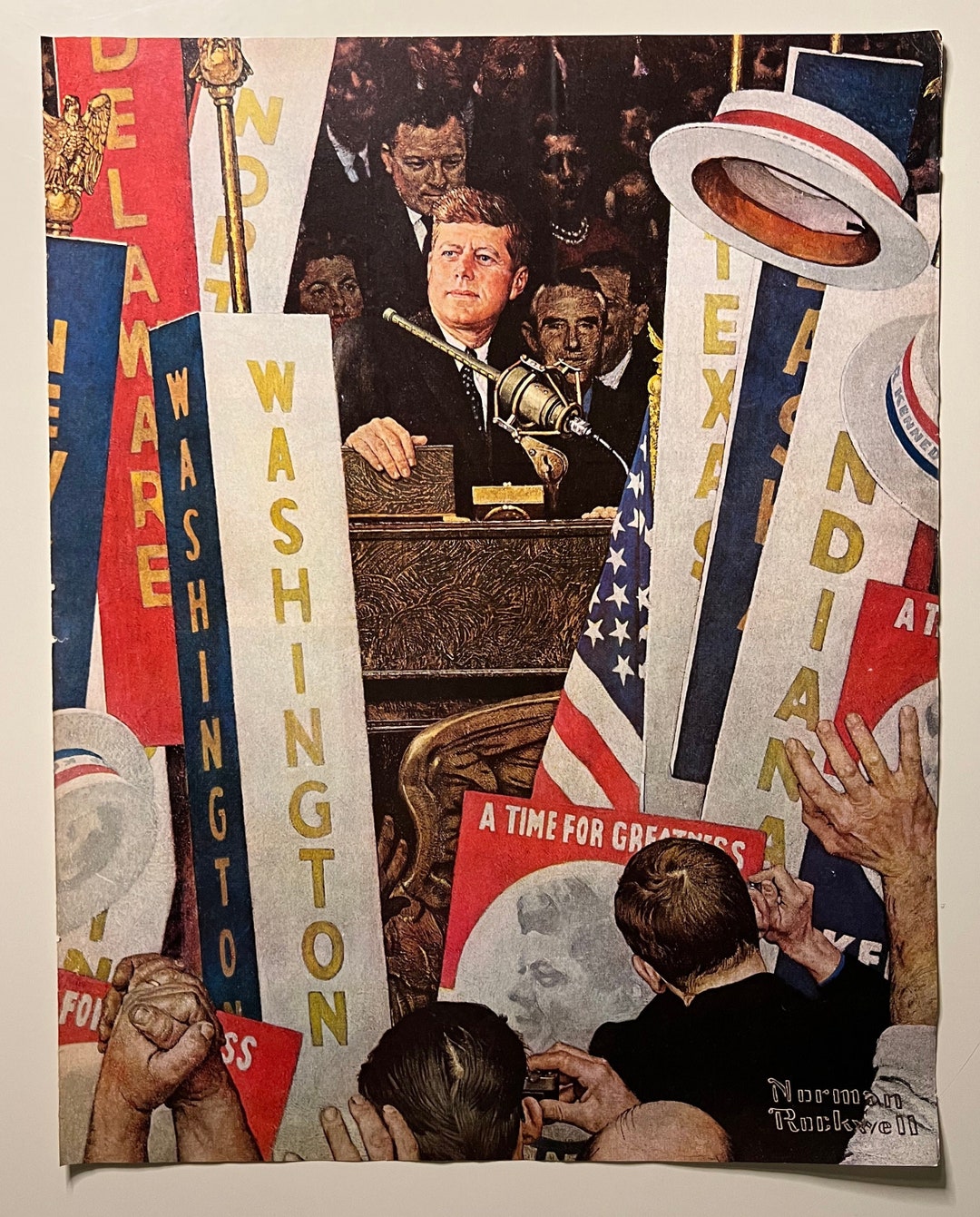 Gorgeous, Vintage JFK Norman Rockwell Illustration, July 1964, LOOK ...